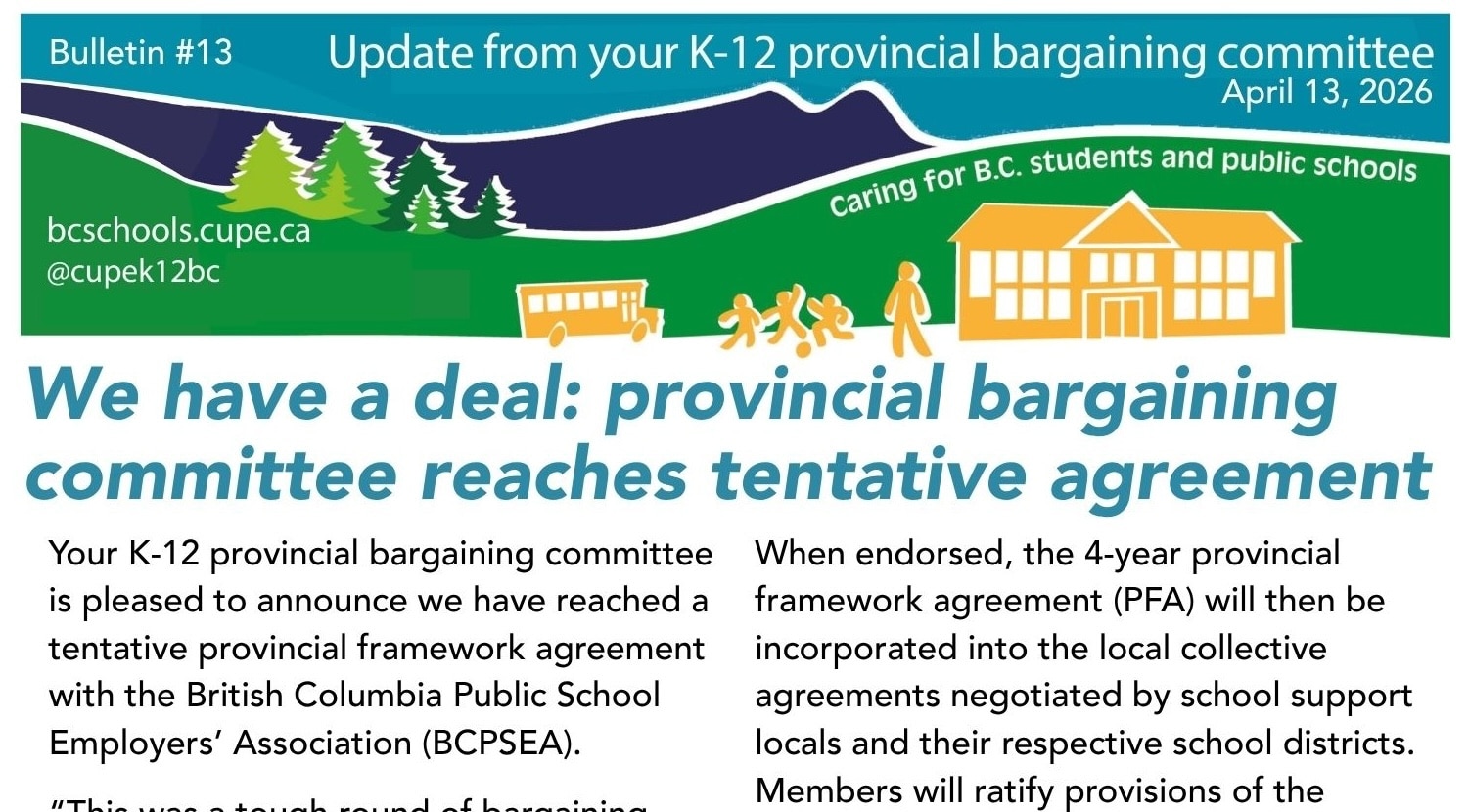 BC K-12 provincial bargaining committee returning to table for critical ...